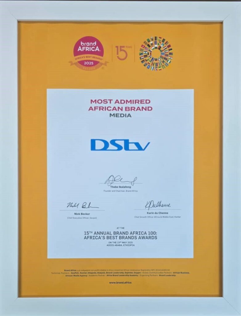 DStv inducted into ‘Brand Africa Hall of Fame’ named ‘Most Admired ...